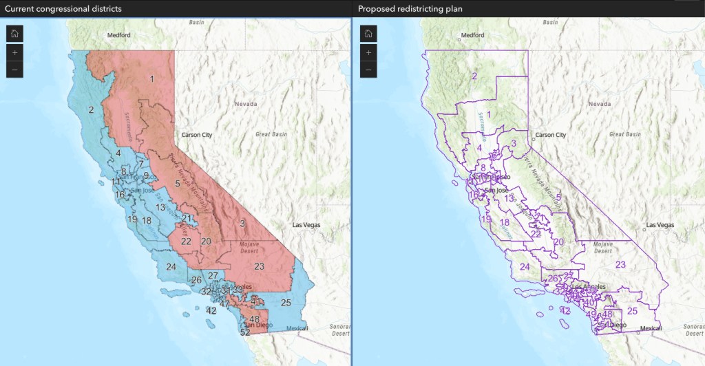 Interactive map compares current and proposed US Congress districts ...