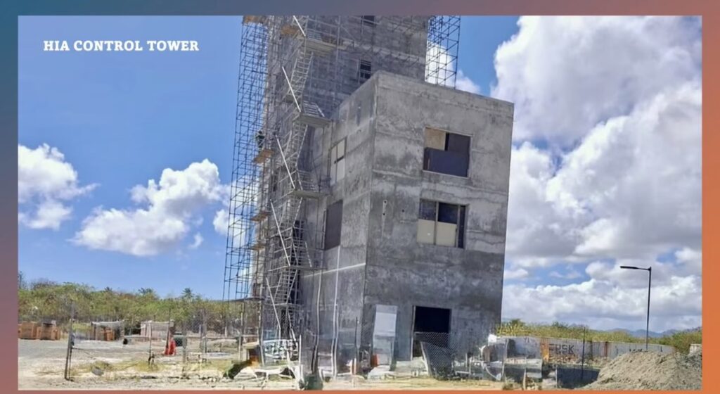 Hewanorra International Airport control tower more than halfway ...