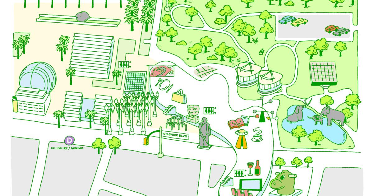Map of LACMA’s David Geffen Galleries: the cafe, wine bar, Koons art ...